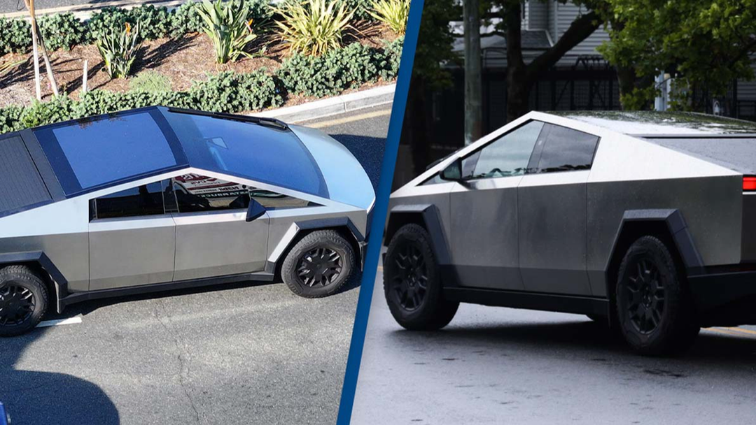 Cybertruck bursts into flames after hitting fire hydrant and getting w ...